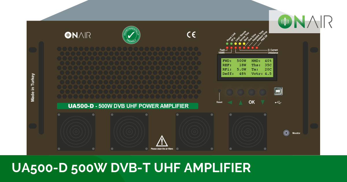 UA500-D 500W DVB-T UHF AMPLIFIER - Products - ONAIR