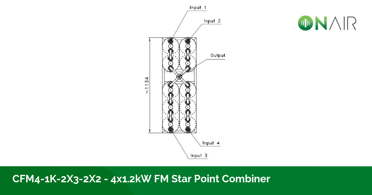 CFM4-1K-2X3-2X2 - 4x1.2kW FM Star Point Combiner - Products - ONAIR