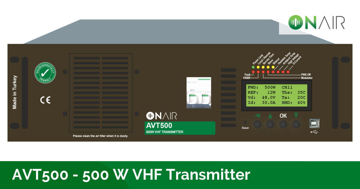 AVT500 - 500 W VHF Transmitter - Products - ONAIR
