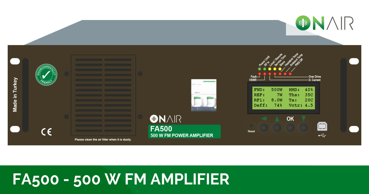 FA500 - 500 W FM AMPLIFIER - Products - ONAIR