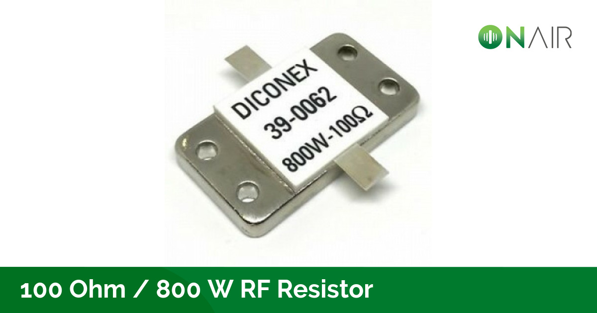 100 Ohm / 800 W RF Resistor - Products - ONAIR