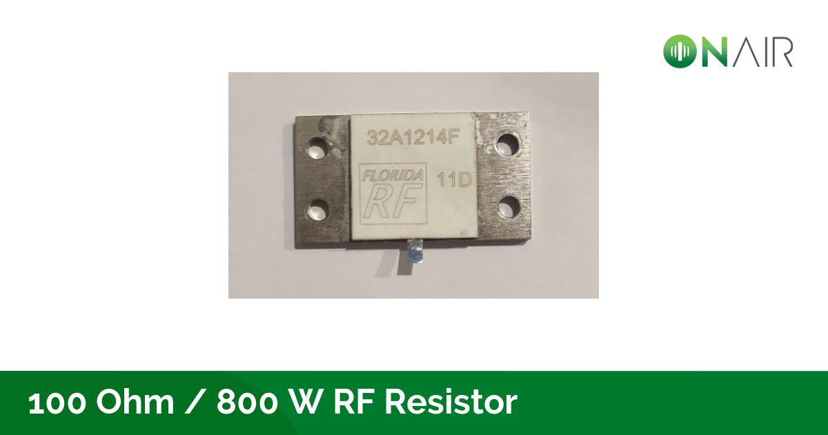 100 Ohm / 800 W RF Resistor - Products - ONAIR